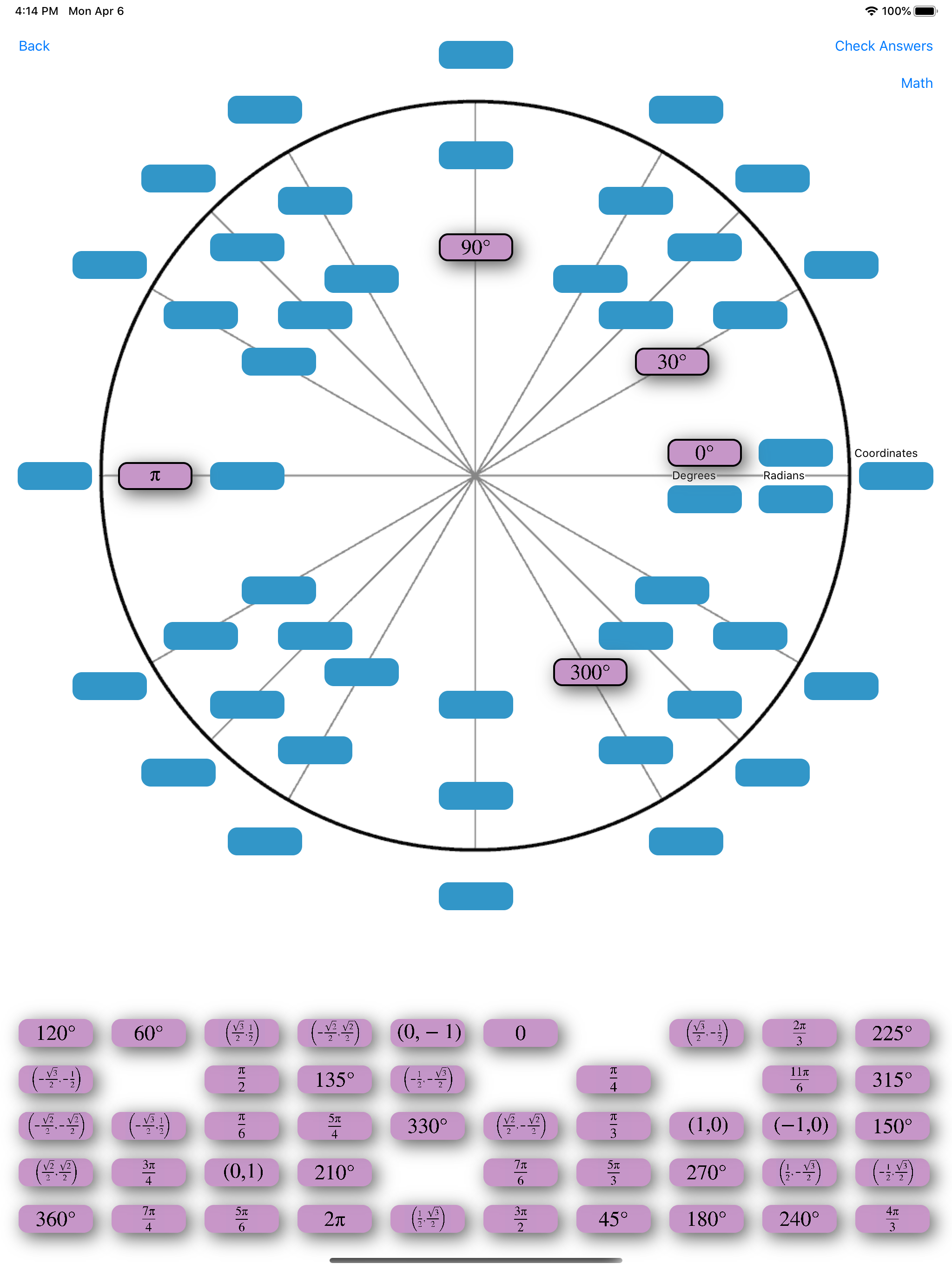 Unit Circle Practice – Lightbulb Learning Logic